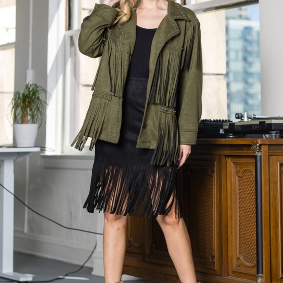 Vocal | Jackets & Coats | Vocal Western Boho Shabby Chic Studded Suede ...